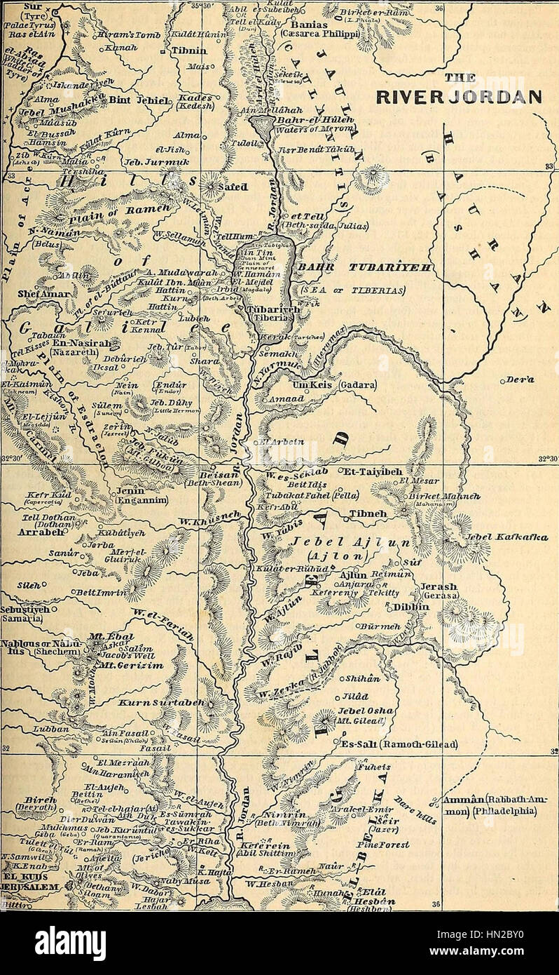 Antique map of the jordan river hi-res stock photography and images - Alamy