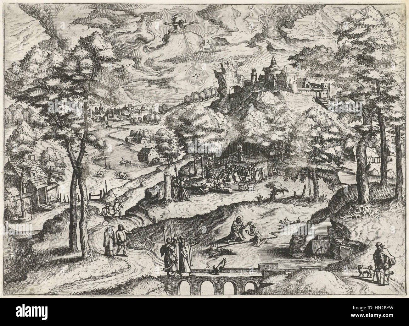 Lucas Gassel - Bapteme du Christ Stock Photo - Alamy