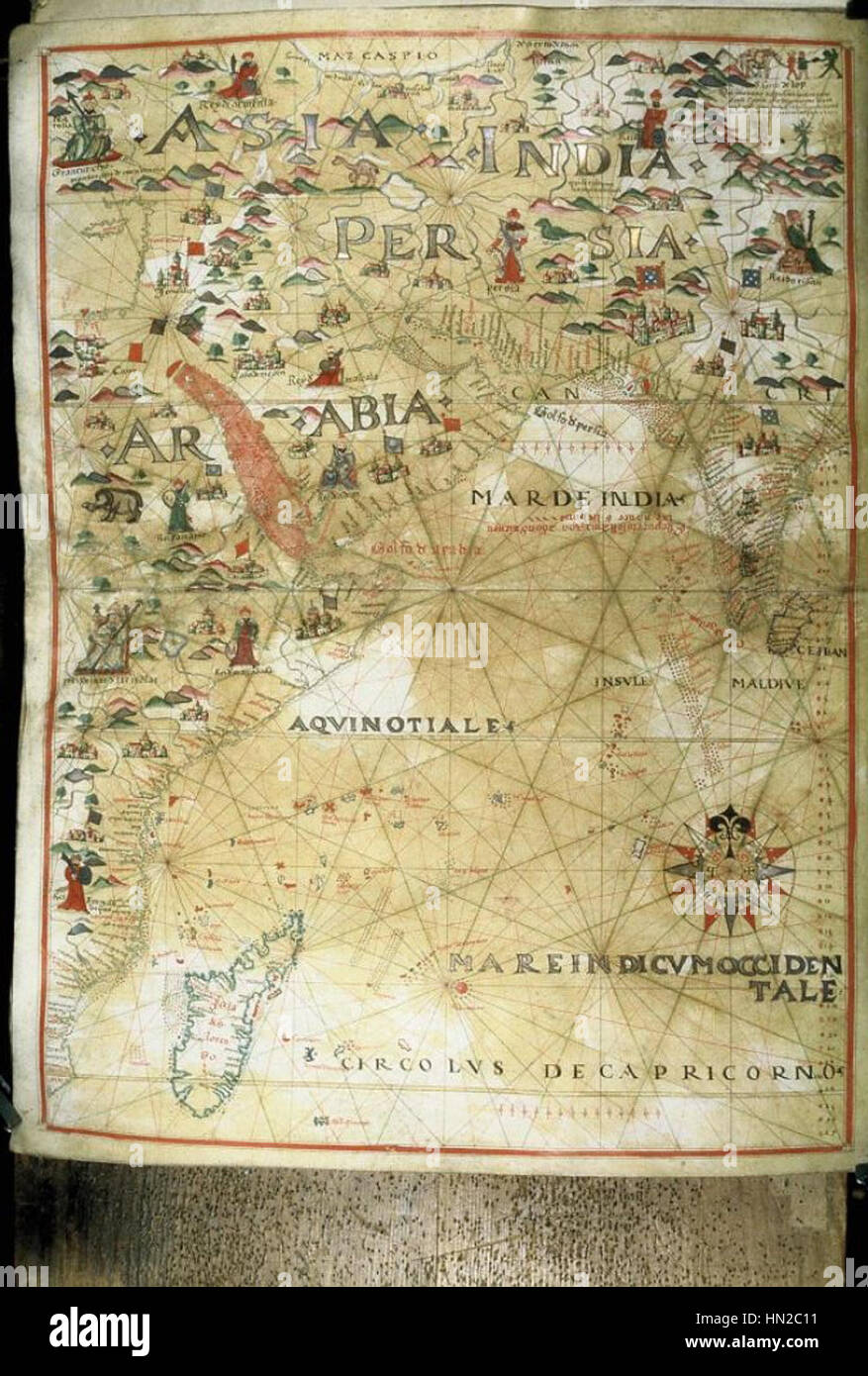 MS. Douce 391 portolan chart Stock Photo - Alamy