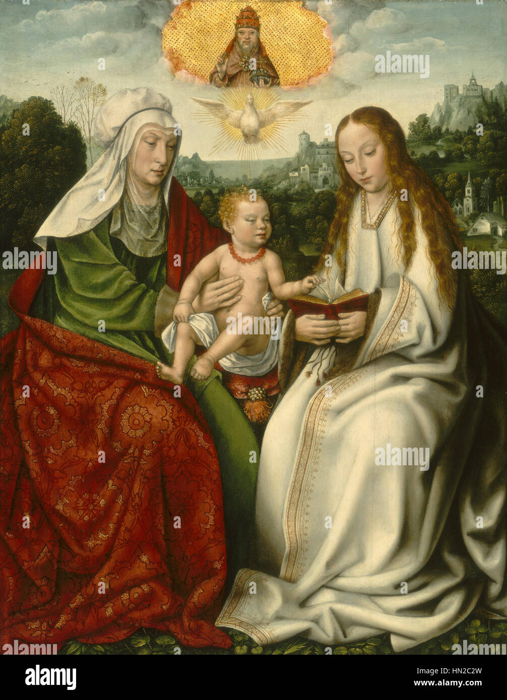 The painting 'Saint Anne with the Virgin and the Christ Child' by the ...