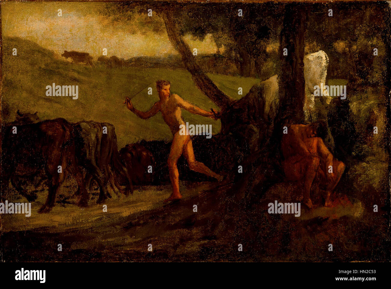 This preparatory study for 'Mercury Leading the Cows of Argus to Water ...