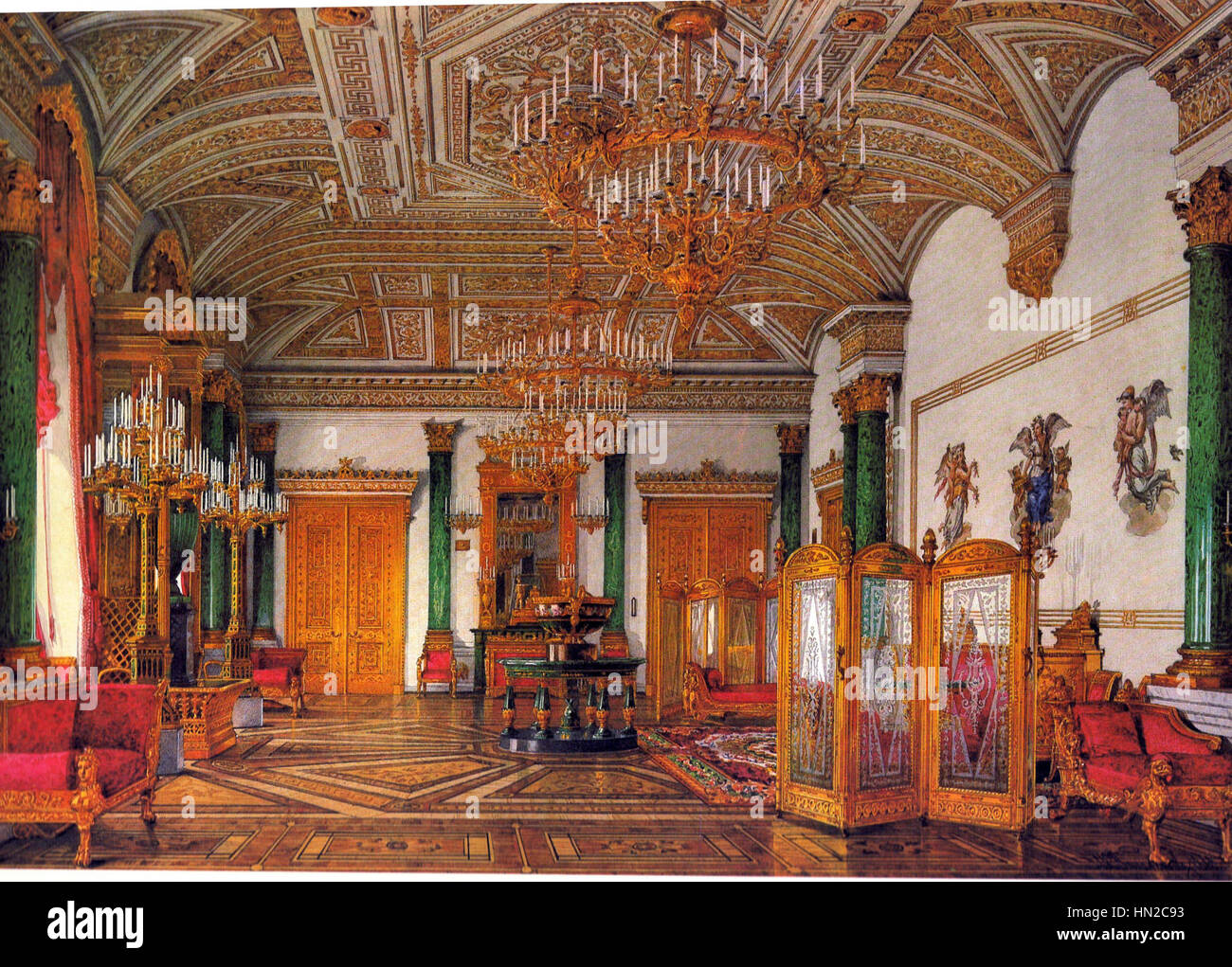 Malachite Room by Konstantin Ukhtomsky Stock Photo - Alamy