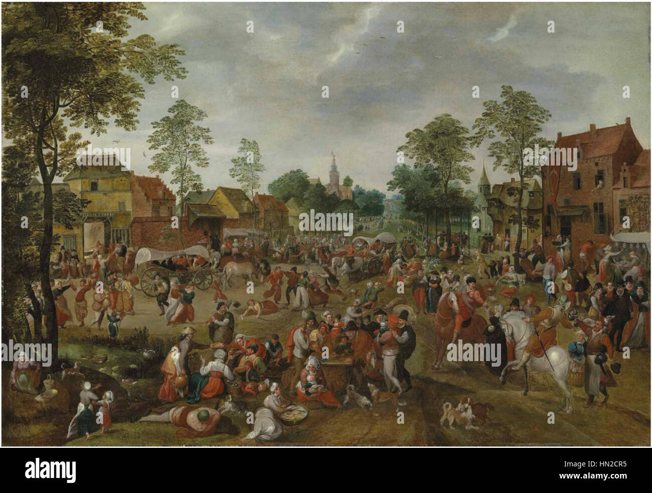 Marten van Cleve I - A village celebrating the kermesse of Saint George ...