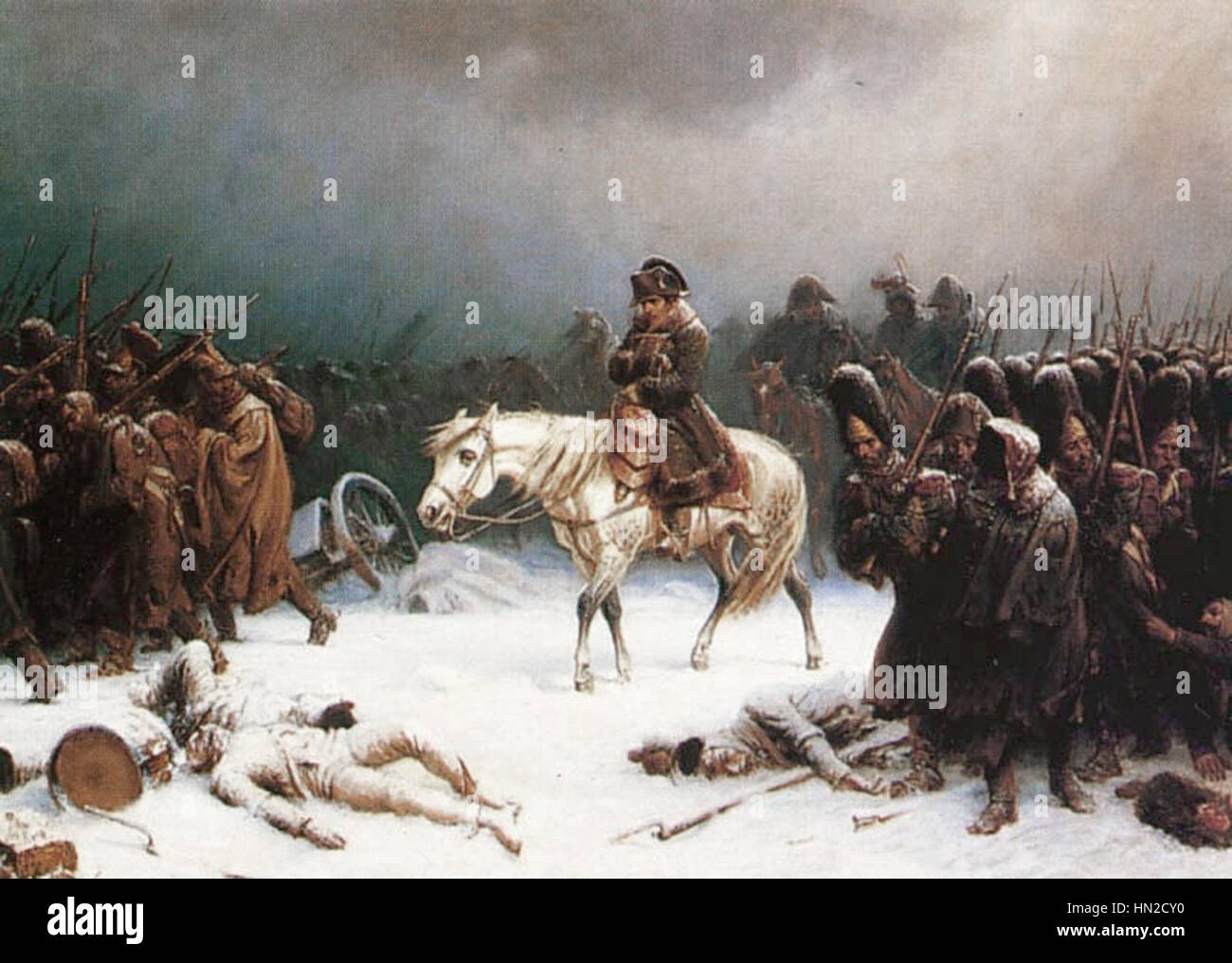The dramatic painting of Napoleon's retreat from Moscow depicts the ...
