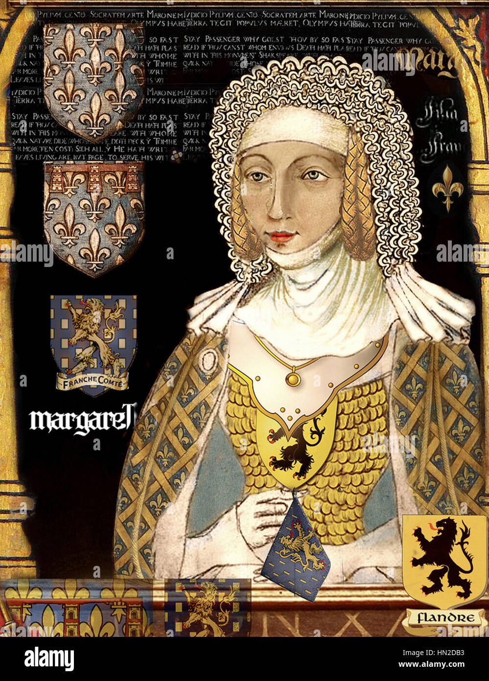 This portrait of Margaret I, Countess of Burgundy, is an example of ...