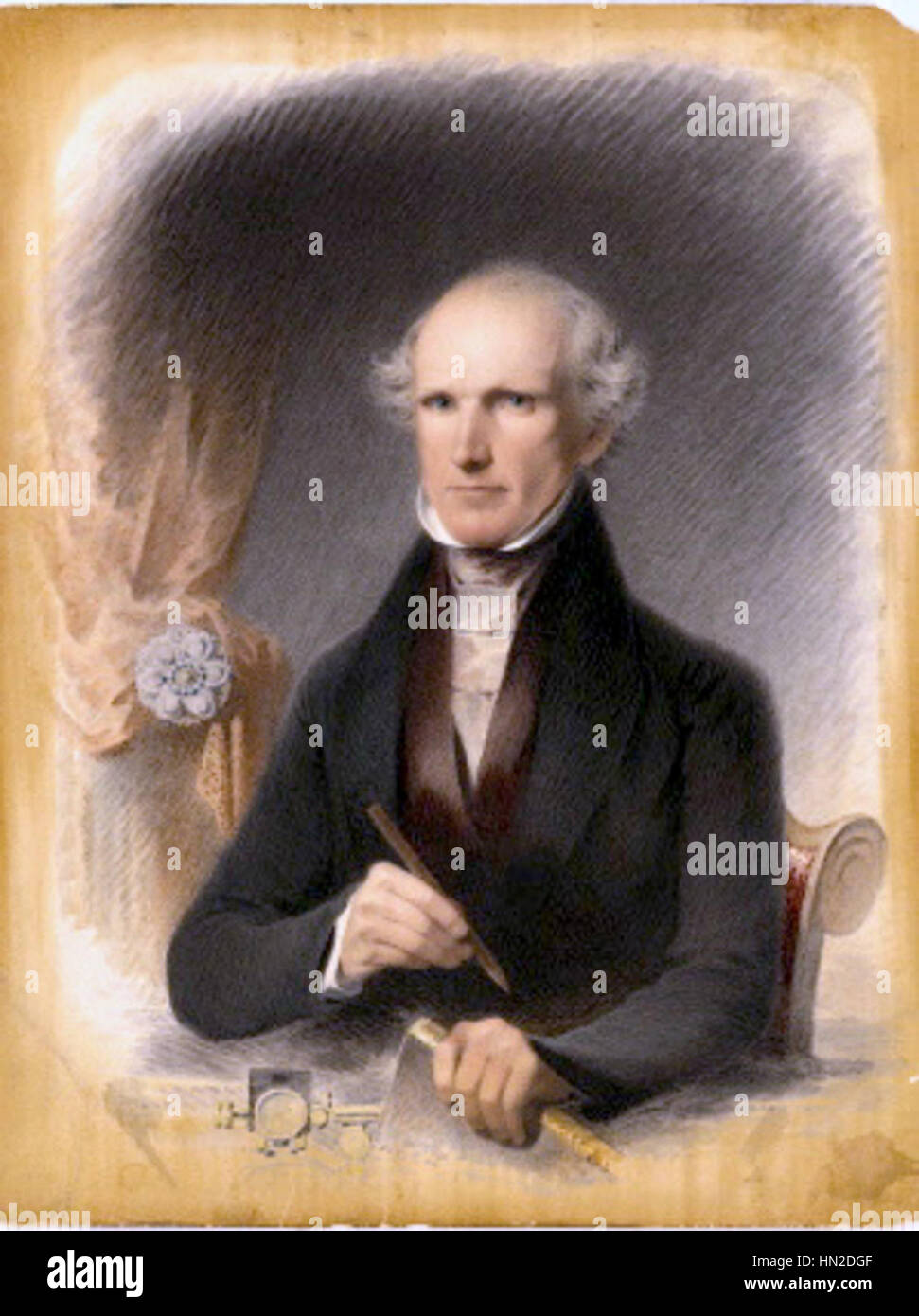 Longacre self portrait 1845 Stock Photo - Alamy