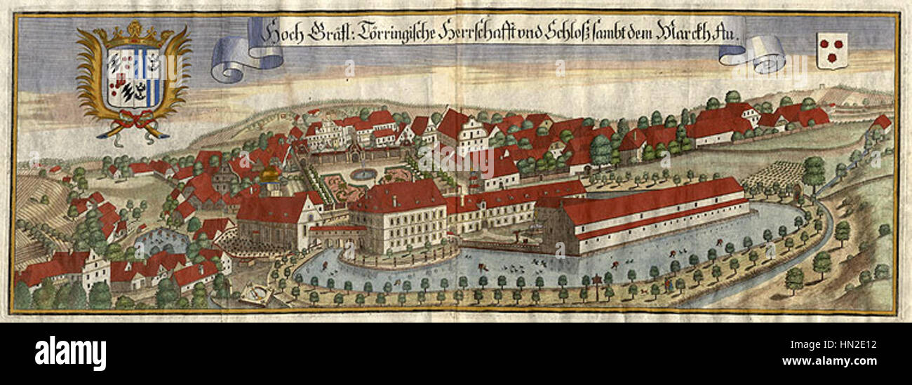 Michael Wening's 'Au in der Hallertau' is a landscape painting ...