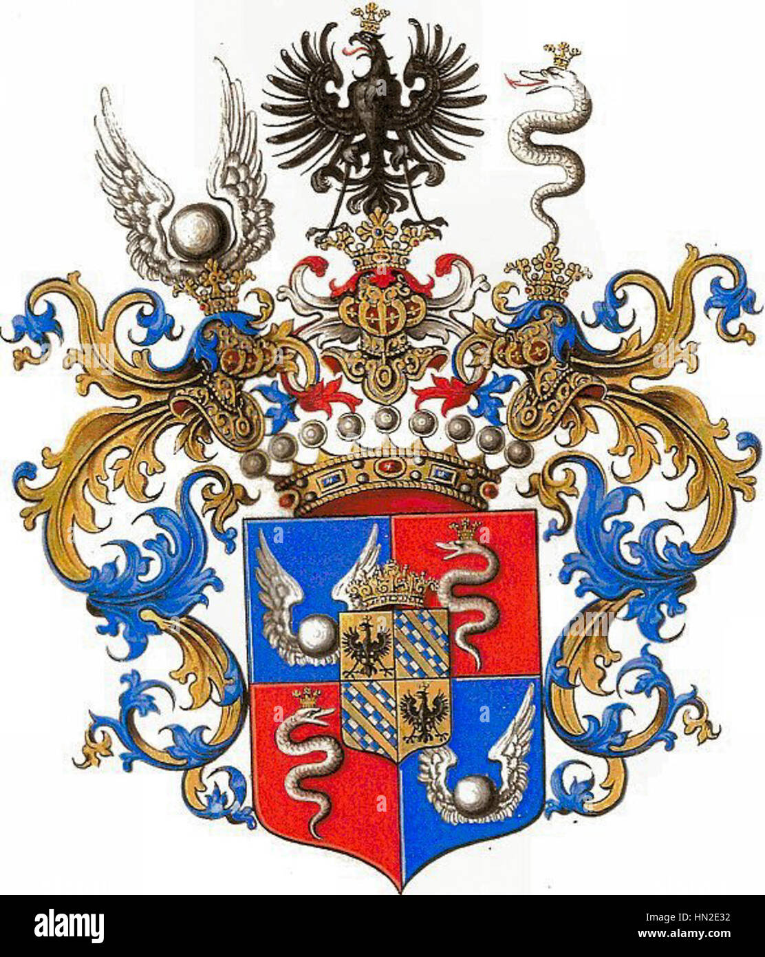 The 'Wappen der Grafen Marenzi' is a heraldic emblem from 1864 ...