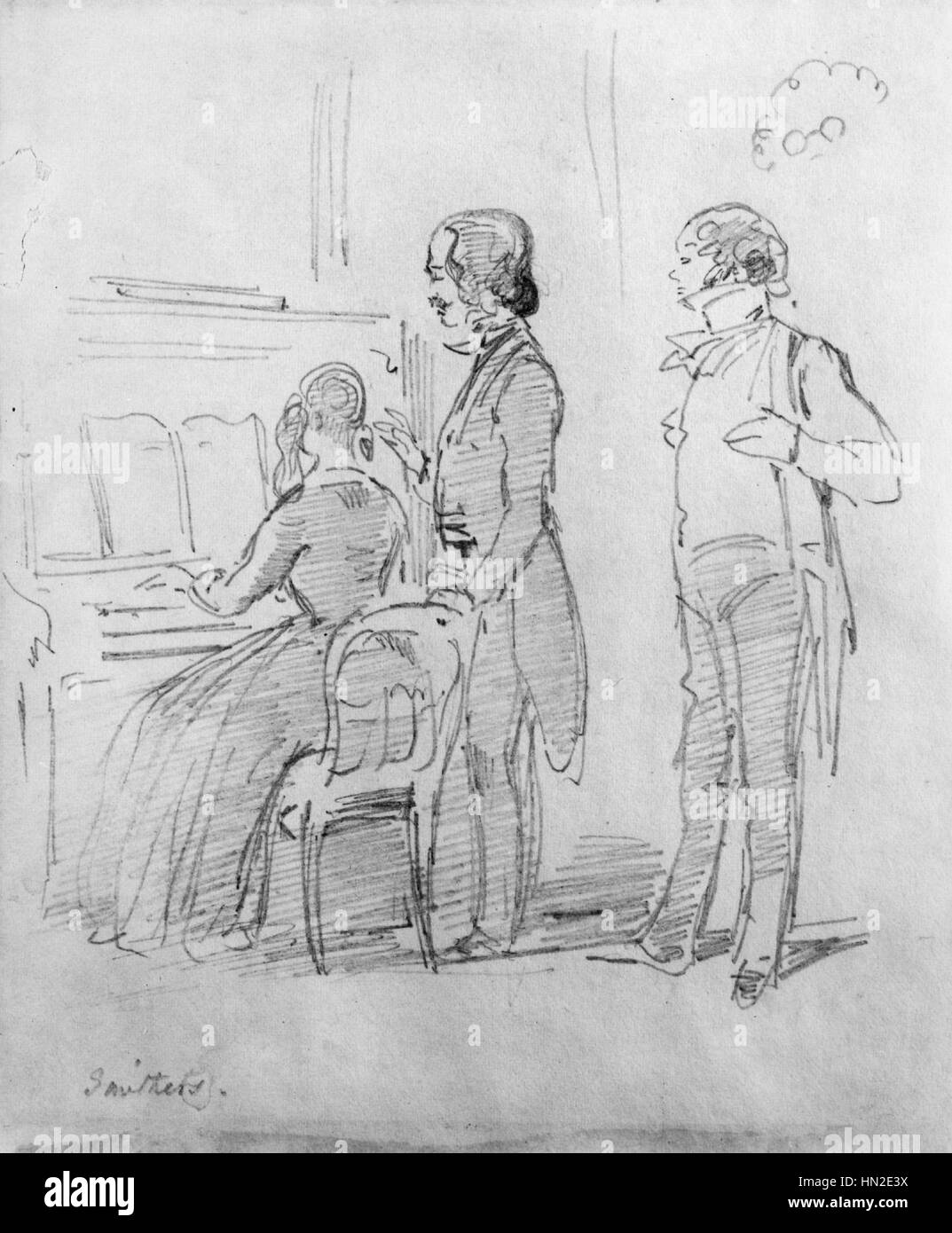 Mr and Mrs George Henry Lewes with Thornton Leigh Hunt by William ...