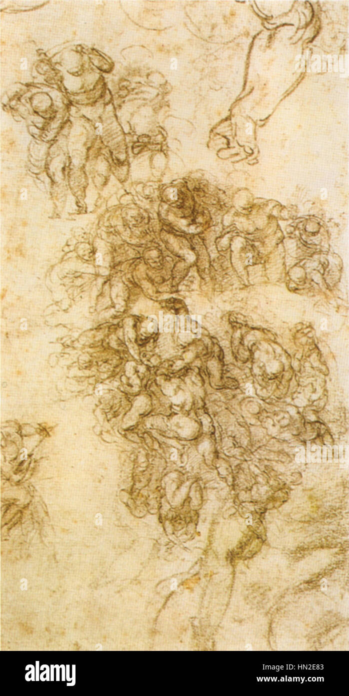 Michelangelo, studio per il giudizio universale, british museum Stock ...