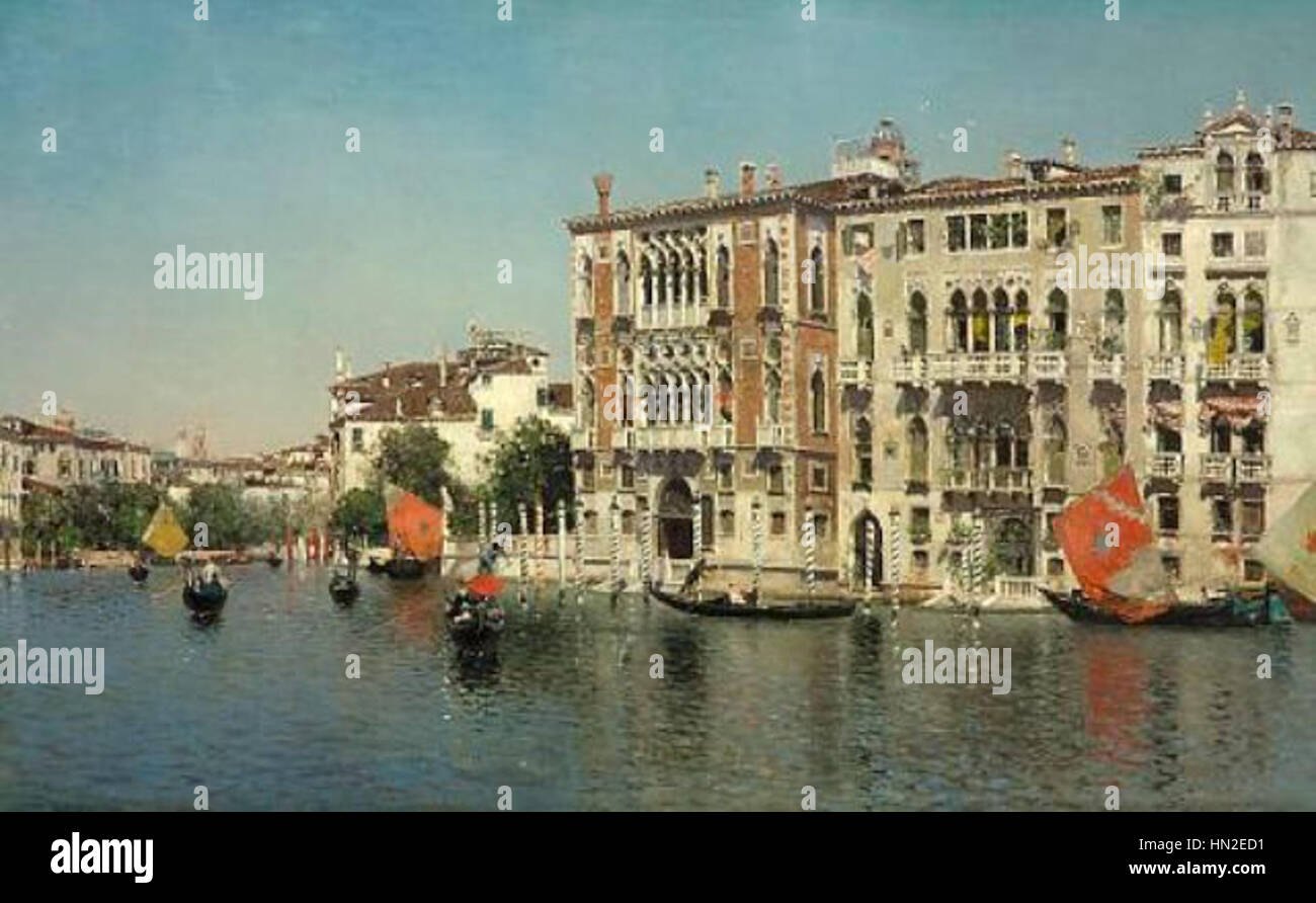 Martin Rico y Ortega’s painting shows a scenic view of Venice's Grand ...