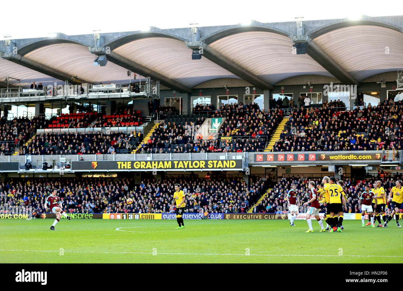 A general view of the match action in front of The Graham Taylor Stand ...