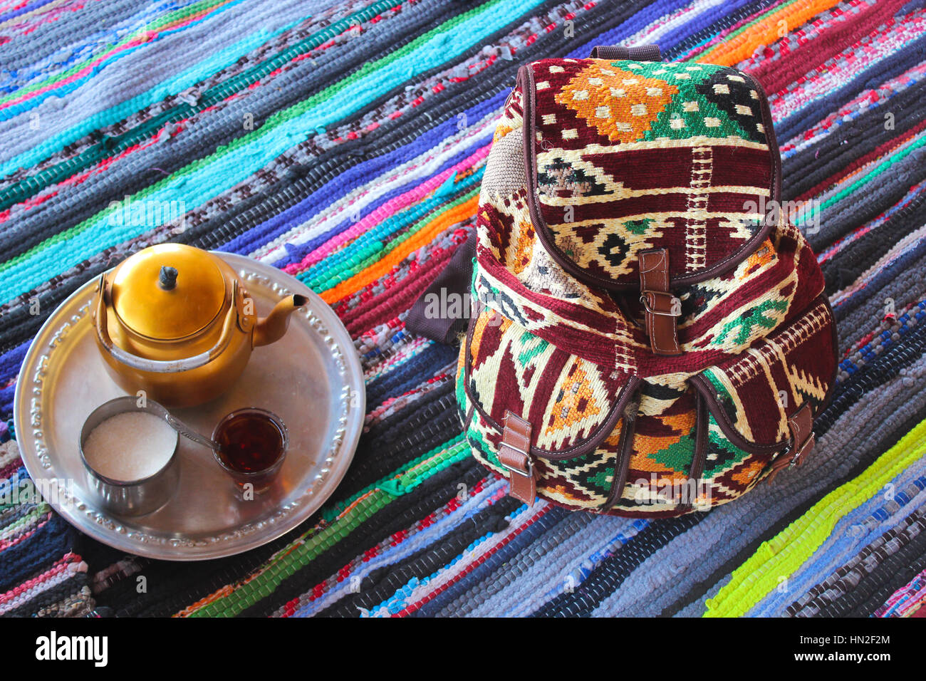 Artistic Bedouin Tea with Sugar and with Artistic Background in Ras ...