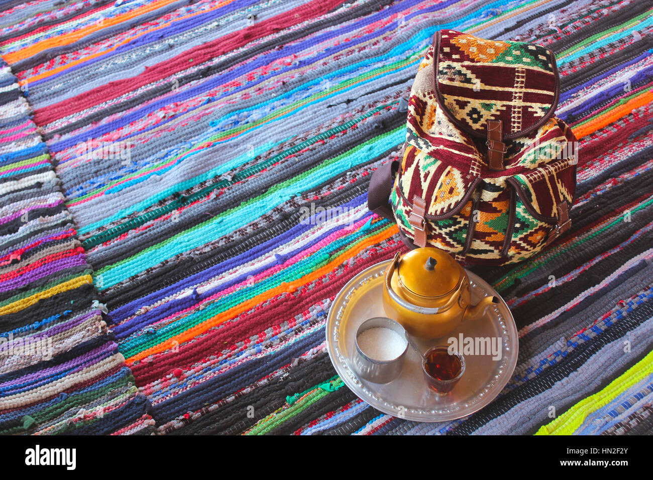 Artistic Bedouin Tea with Sugar and with Artistic Background in Ras ...