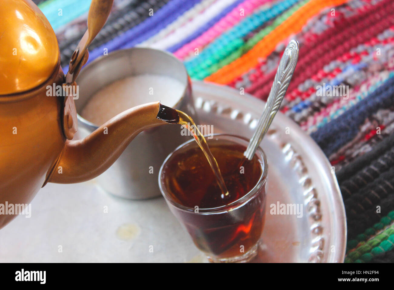 Artistic Bedouin Tea with Sugar and with Artistic Background in Ras ...
