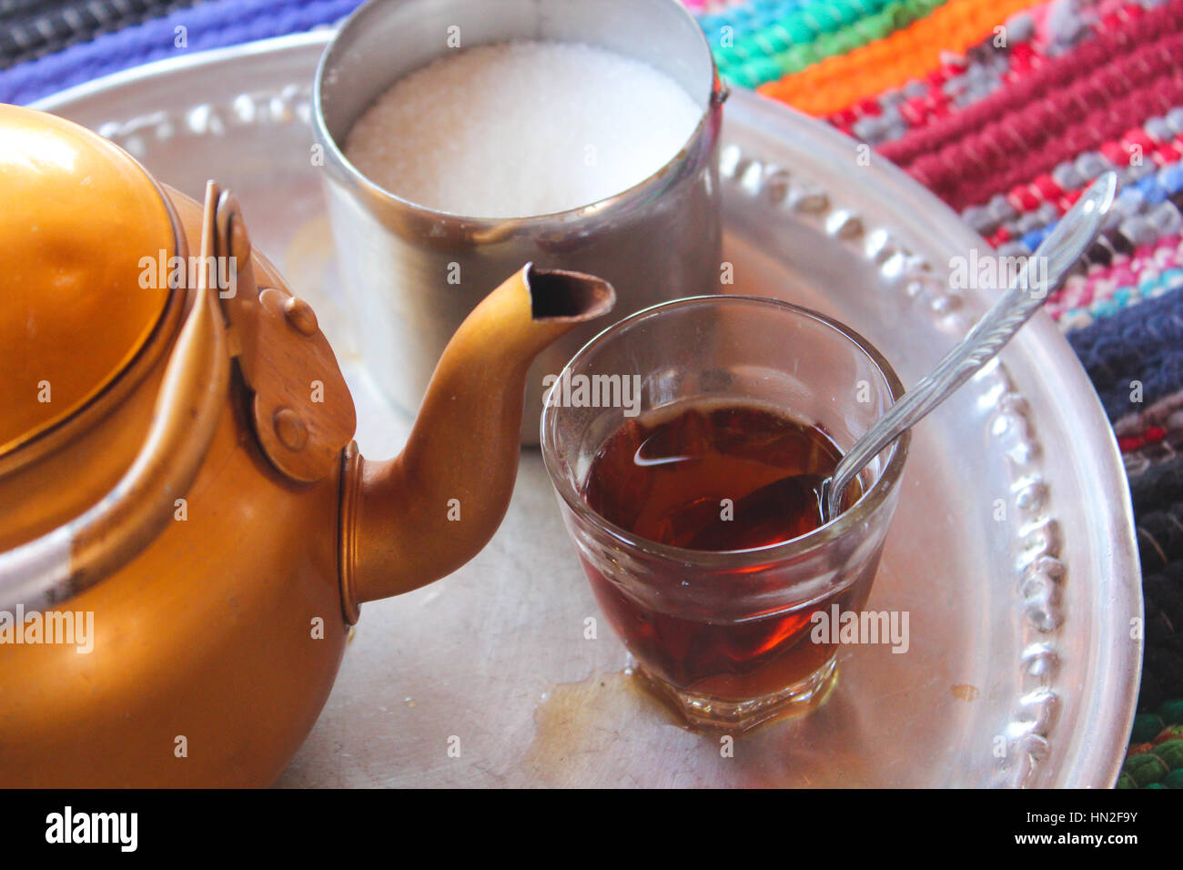 Artistic Bedouin Tea with Sugar and with Artistic Background in Ras ...