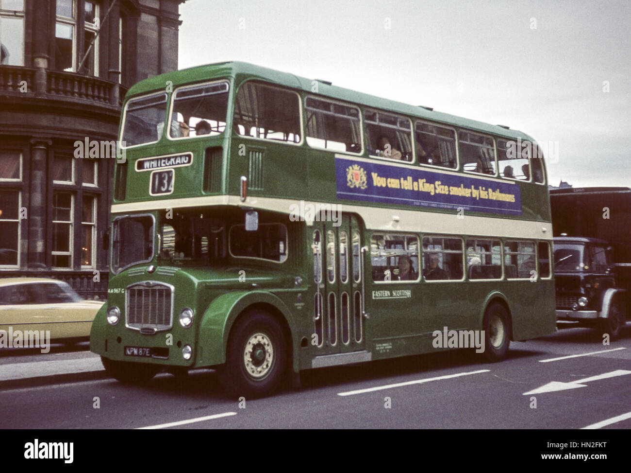 Edinburgh, UK - 1973: Vintage image of bus on Princes Street in ...