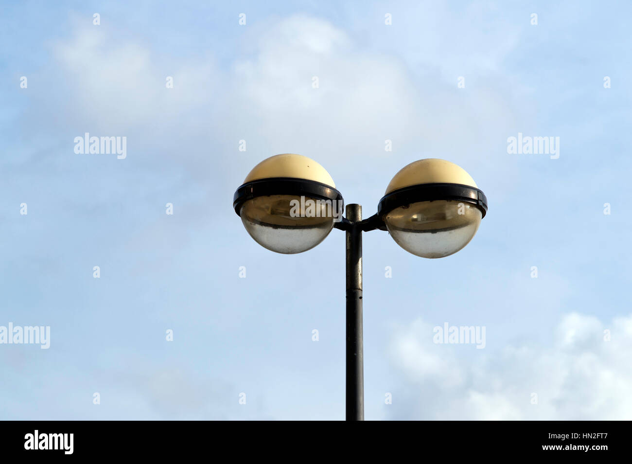 Spherical glass street lamps in the City of London England UK Stock ...
