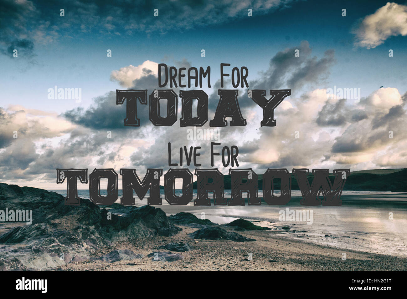 Inspirational motivational quote on a retro style background Stock ...