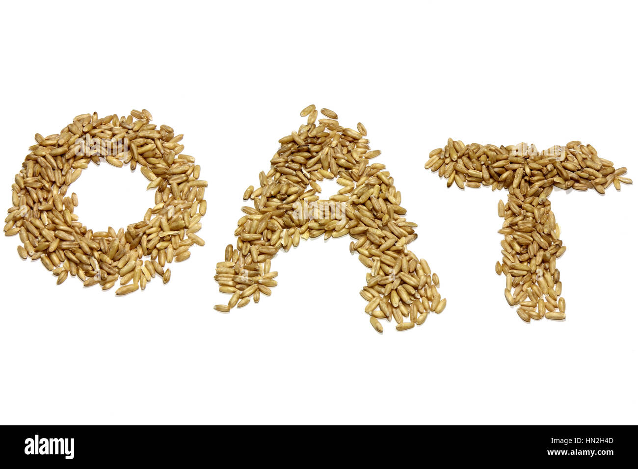 OAT written with oat grains isolated on white background Stock Photo ...