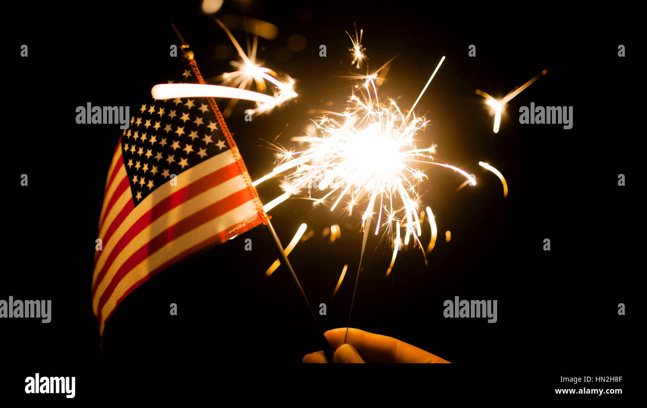 American flag fireworks hi-res stock photography and images - Alamy