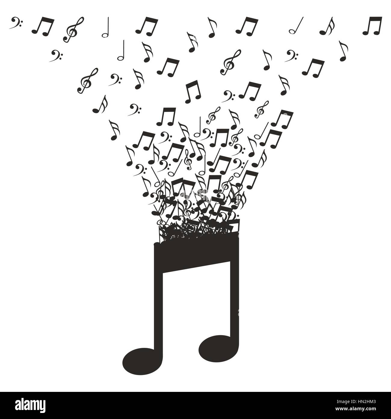 musical notes icon over white background. vector illustration Stock ...