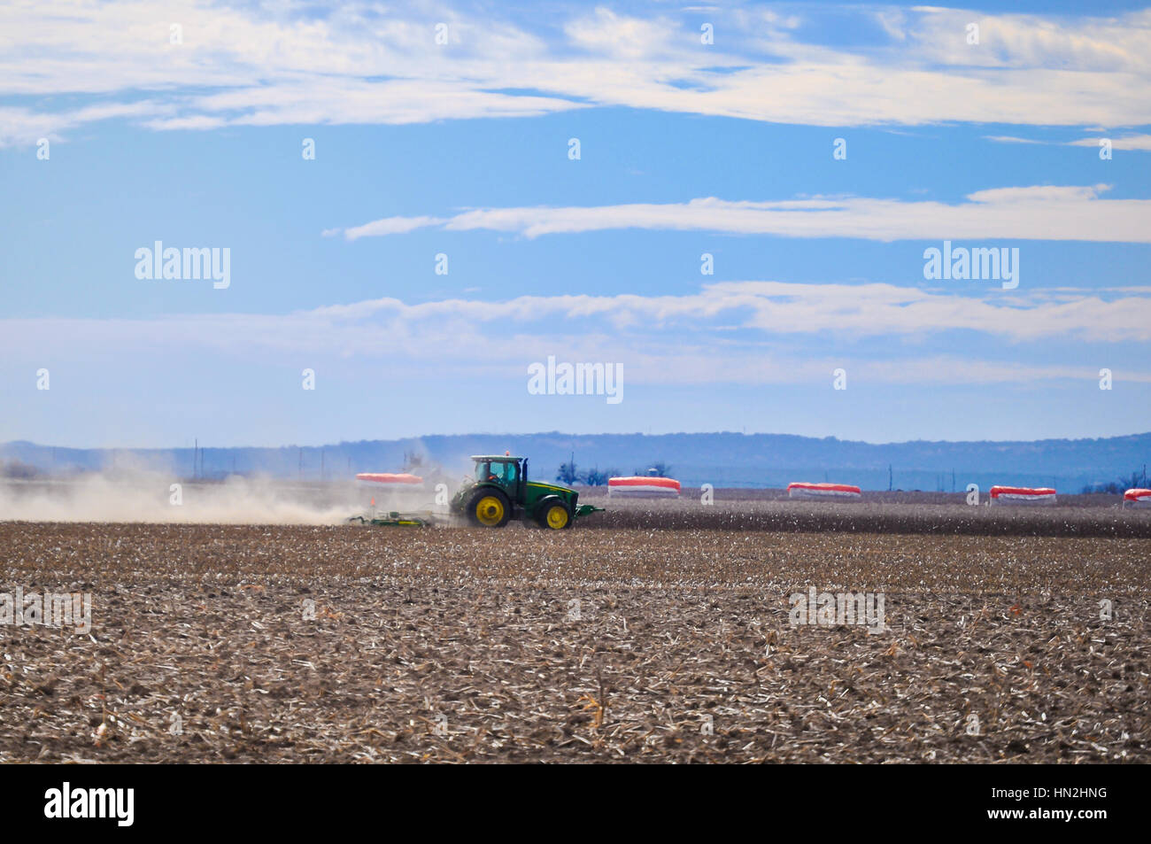 Tractor plowing field cotton hi-res stock photography and images - Alamy