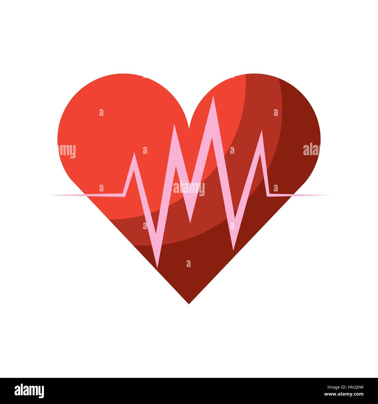 cardio heart icon over white background. colorful design. vector ...
