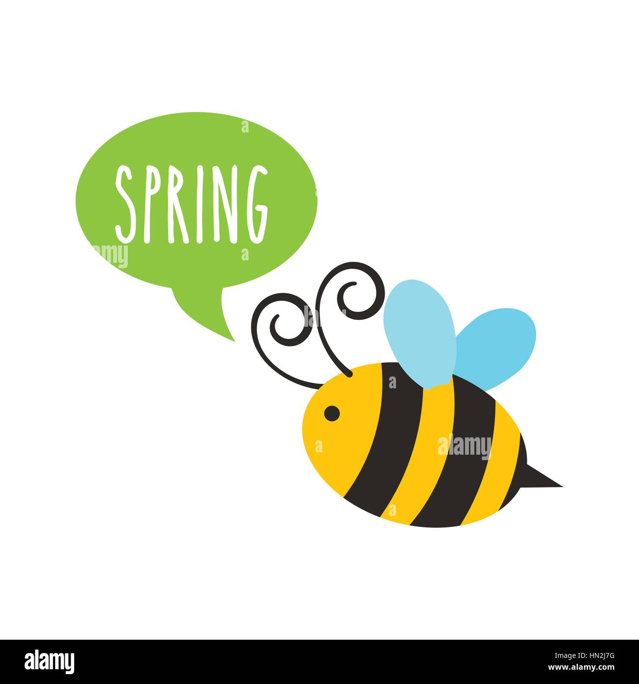 bee with speech bubble icon over white background. spring season ...