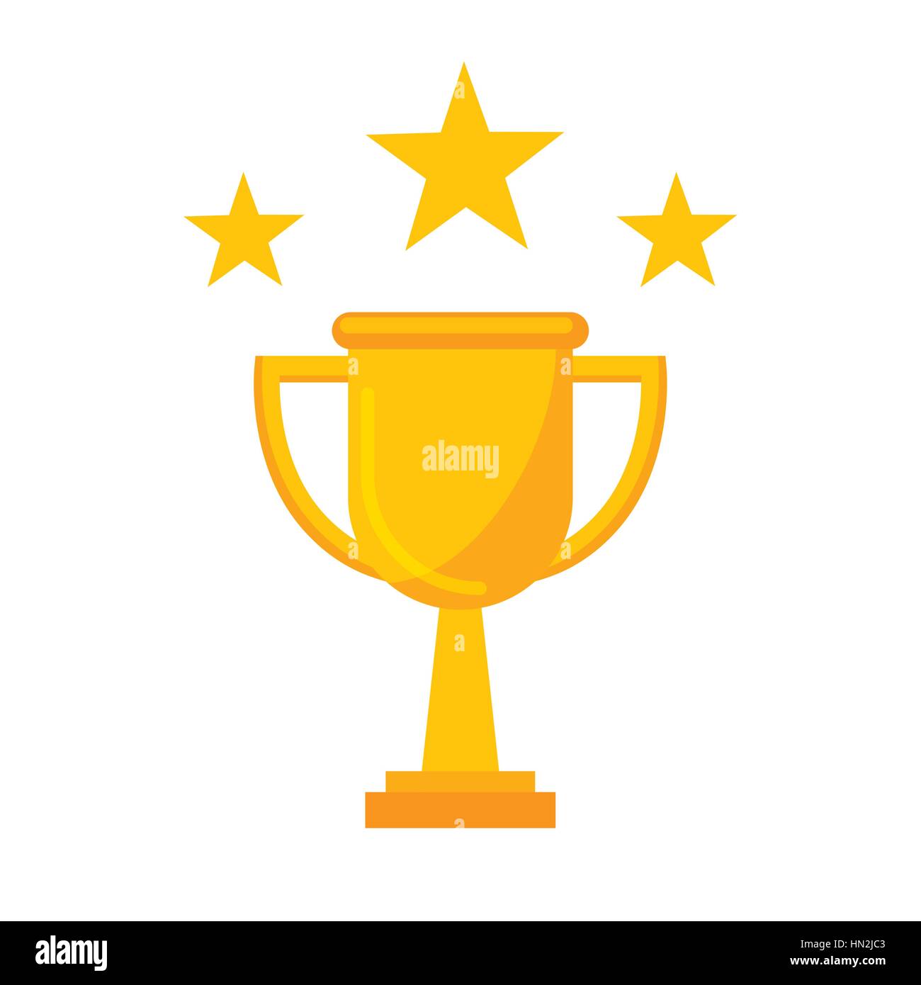 gold trophy and stars icon over white background. colorful desing ...