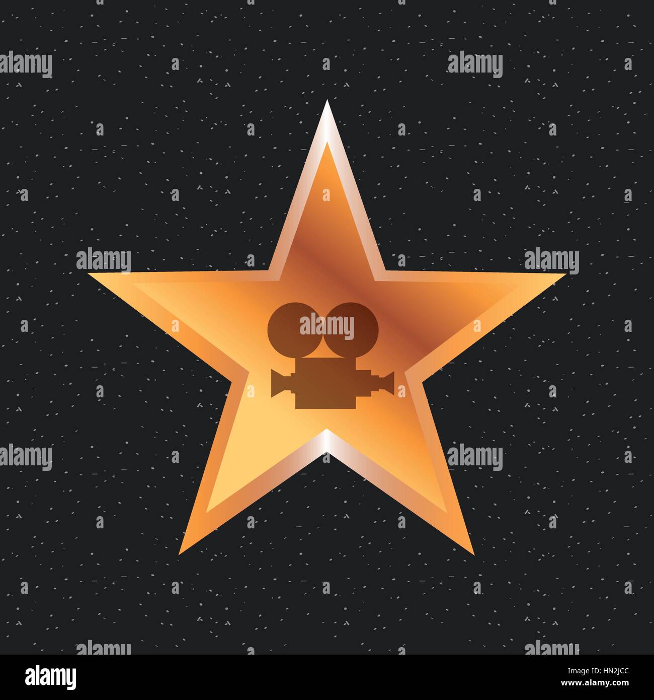 star with video recorder icon over background. colorful design. vector ...