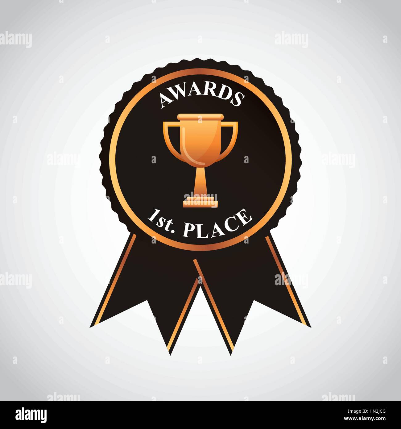 black seal stamp with gold trophy icon over white background. colorful ...