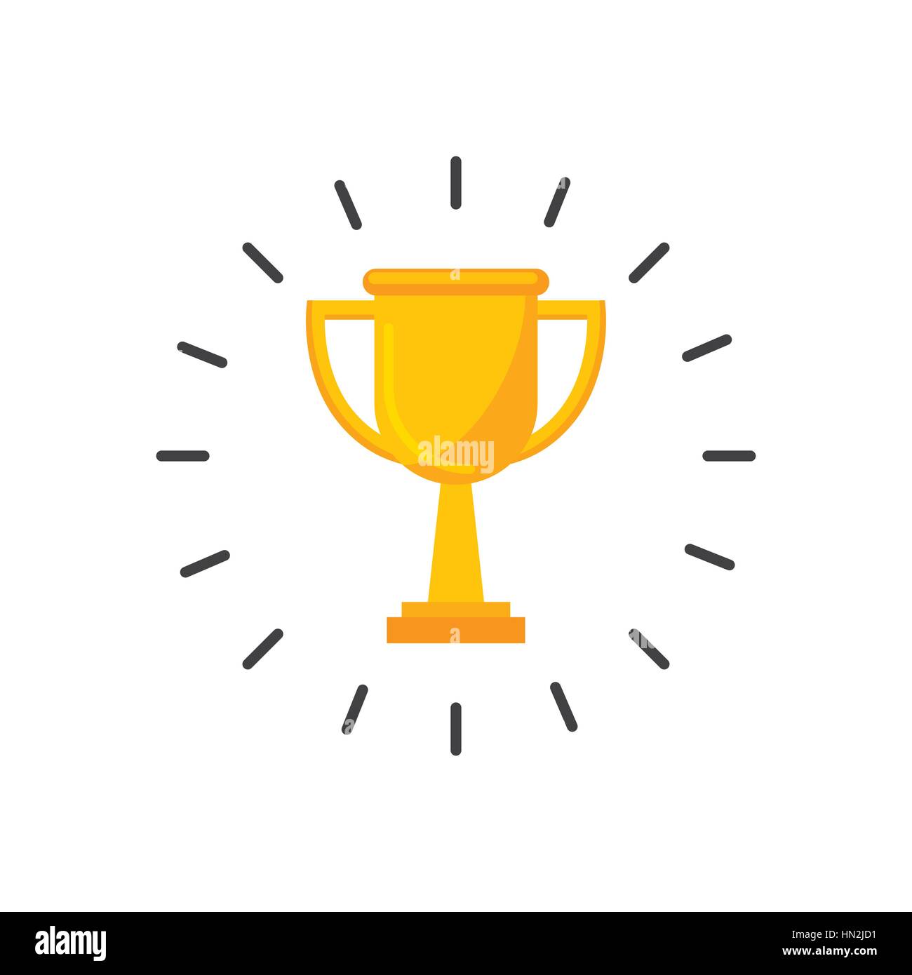 gold trophy icon over white background. colorful desing. vector ...