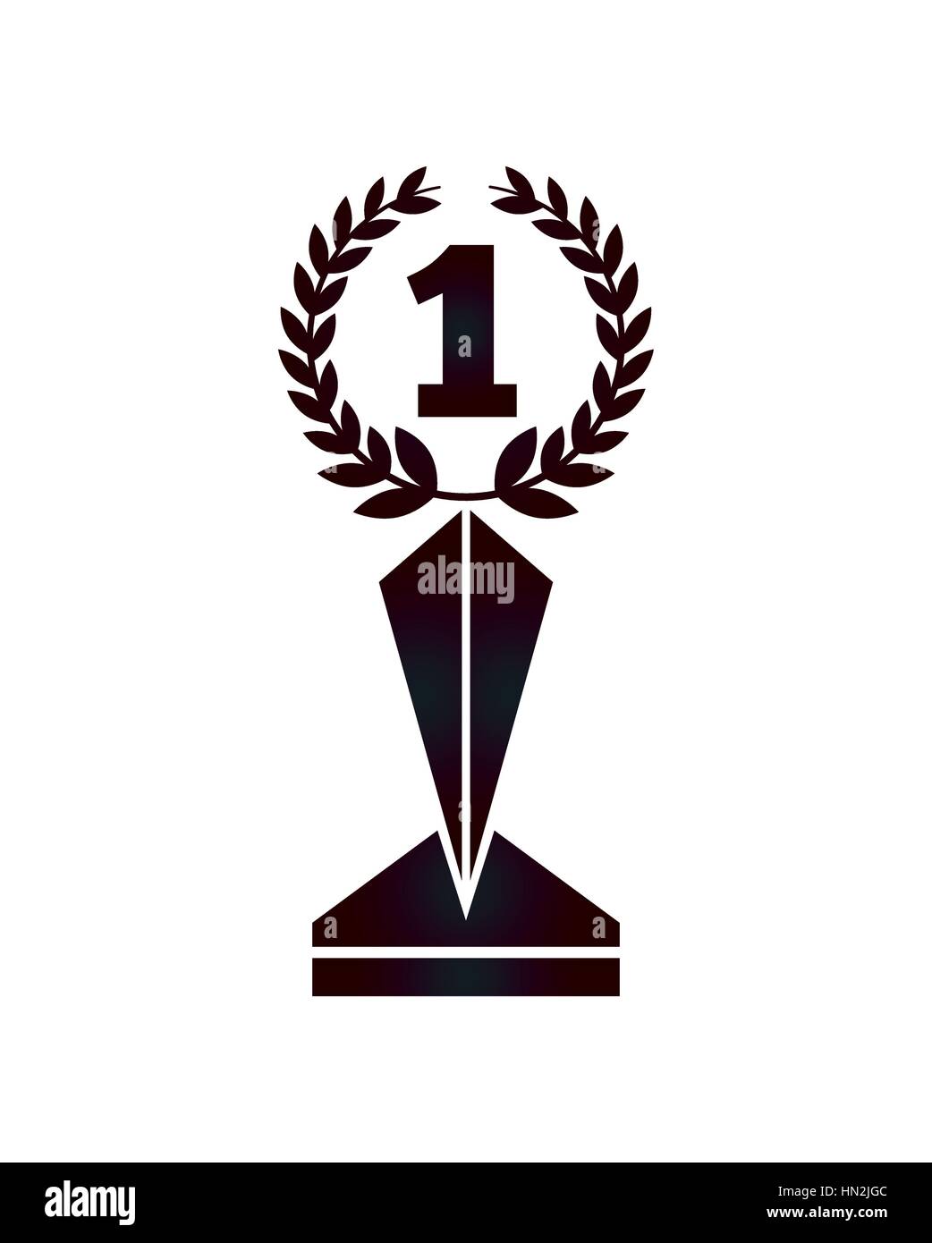 trophy with number one icon over white background. vector illustration ...