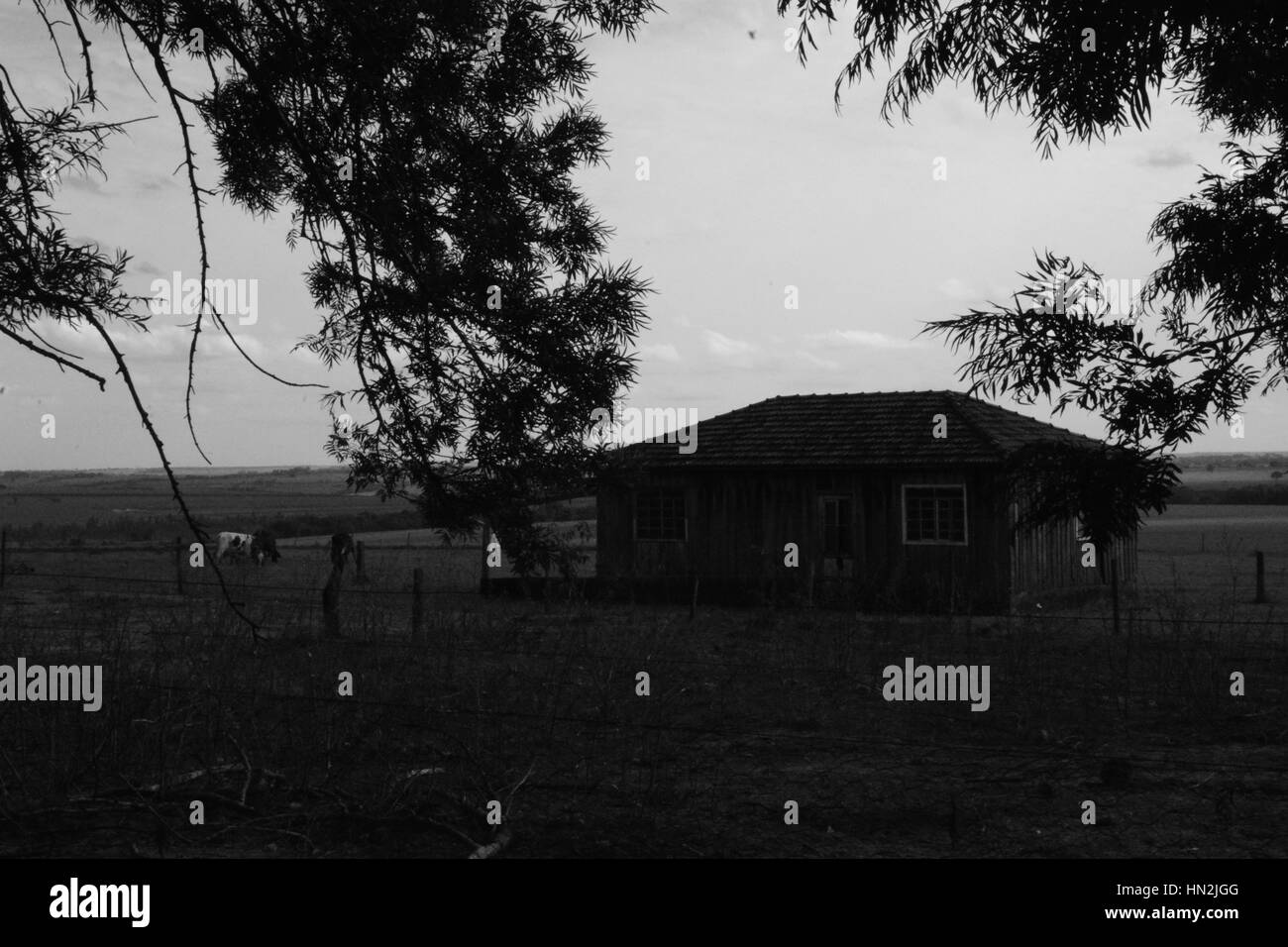 Rural farm house home Black and White Stock Photos & Images - Alamy