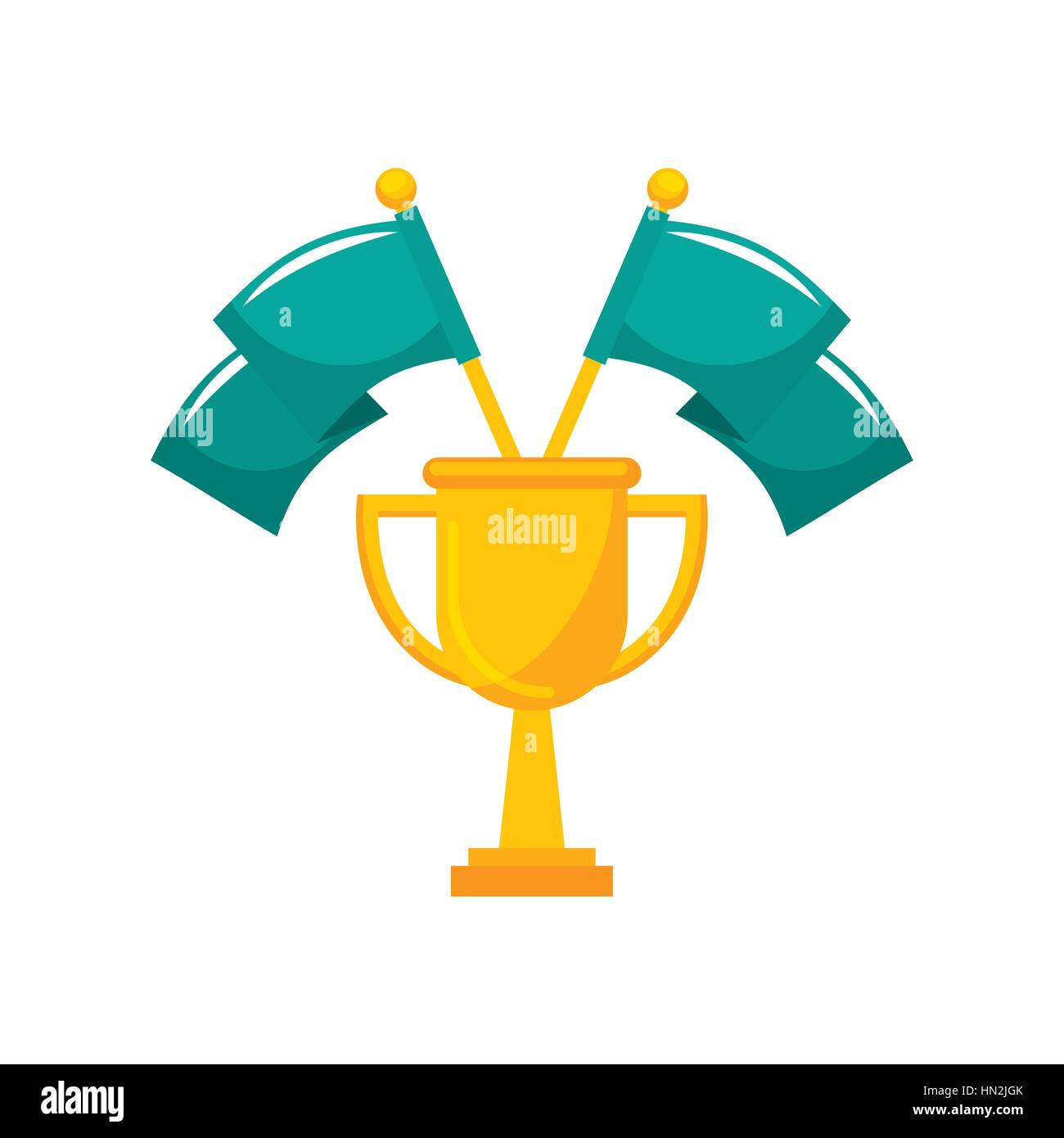 flags with gold trophy icon over white background. colorful design ...