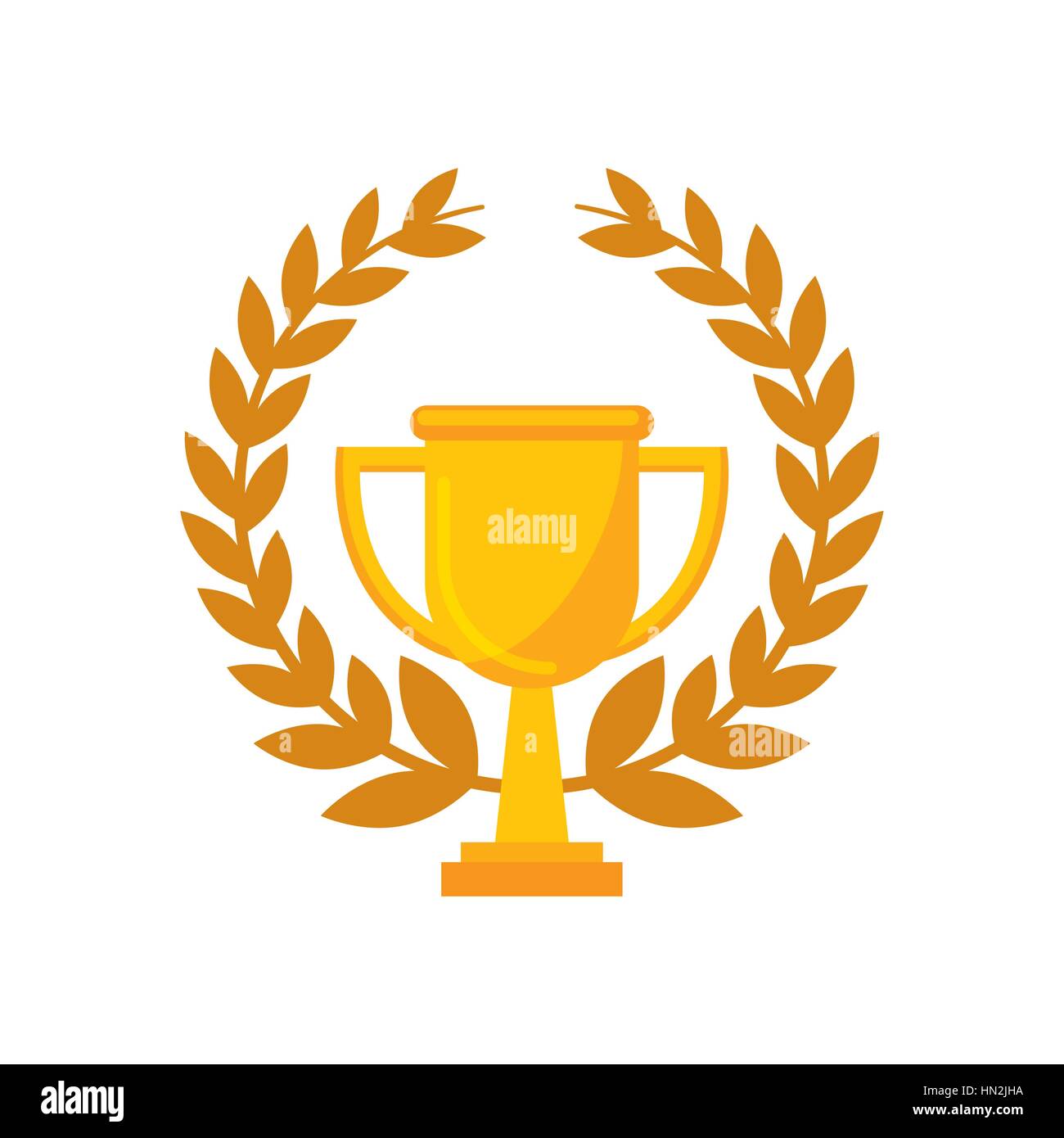 Wreath leaves golden trophy icon hi-res stock photography and images ...