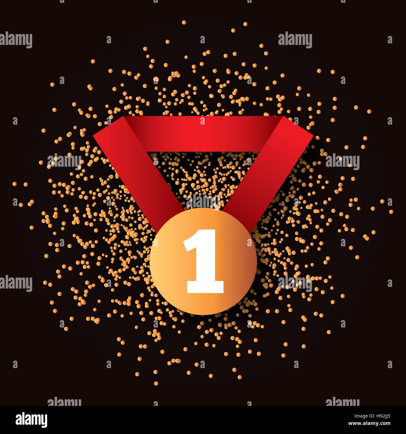 winner medal icon over black background. colorful design. vector ...