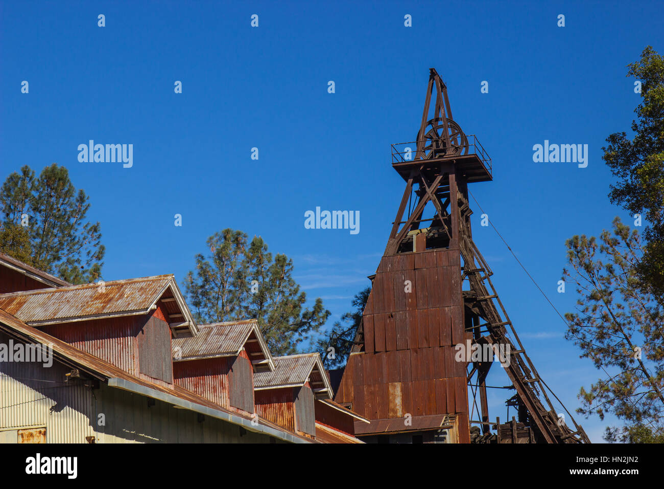 Historic Mining Building & Tower Stock Photo - Alamy