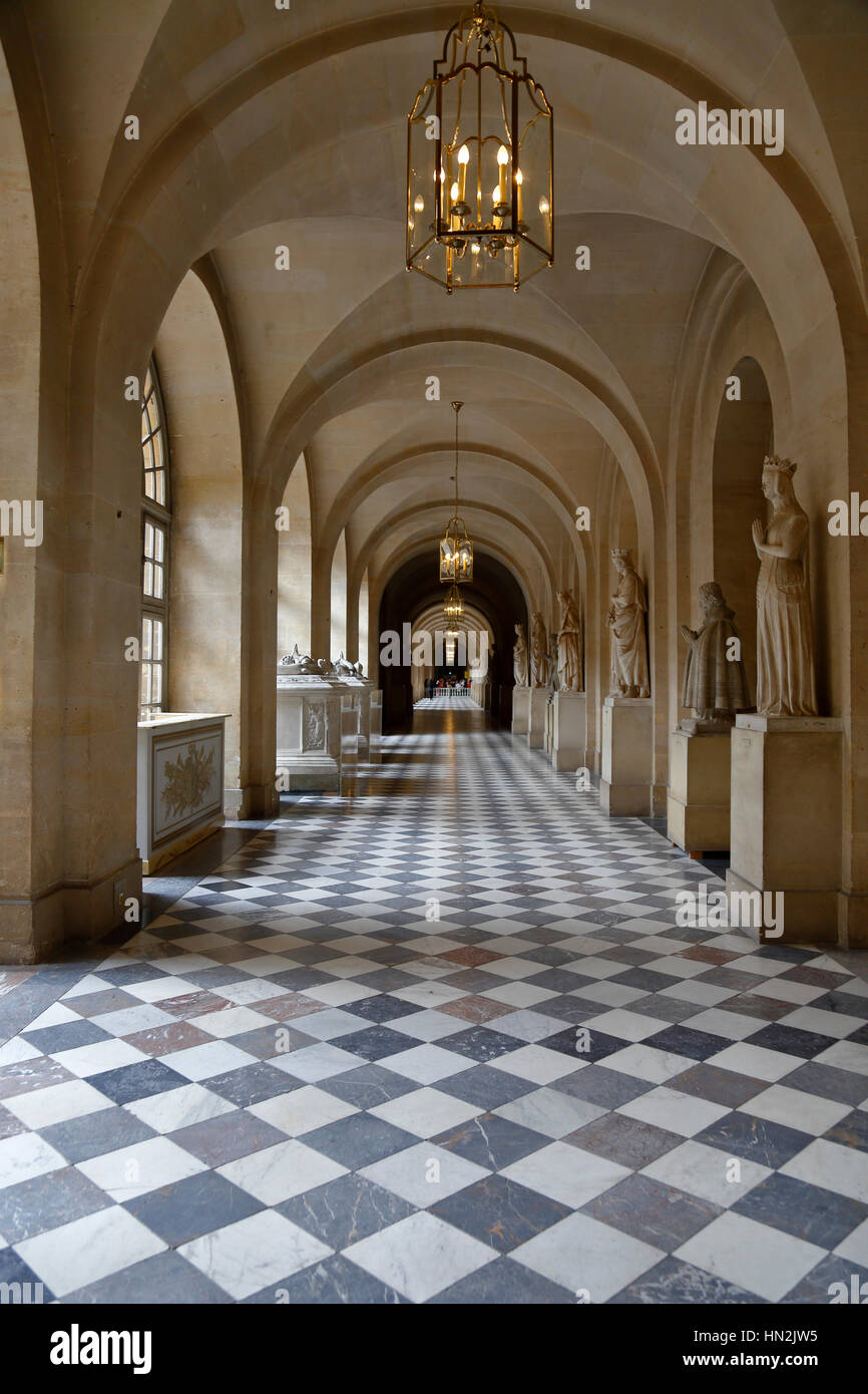 VERSAILLE FRANCE: Interior Walkway into Courtyard of Chateau de ...