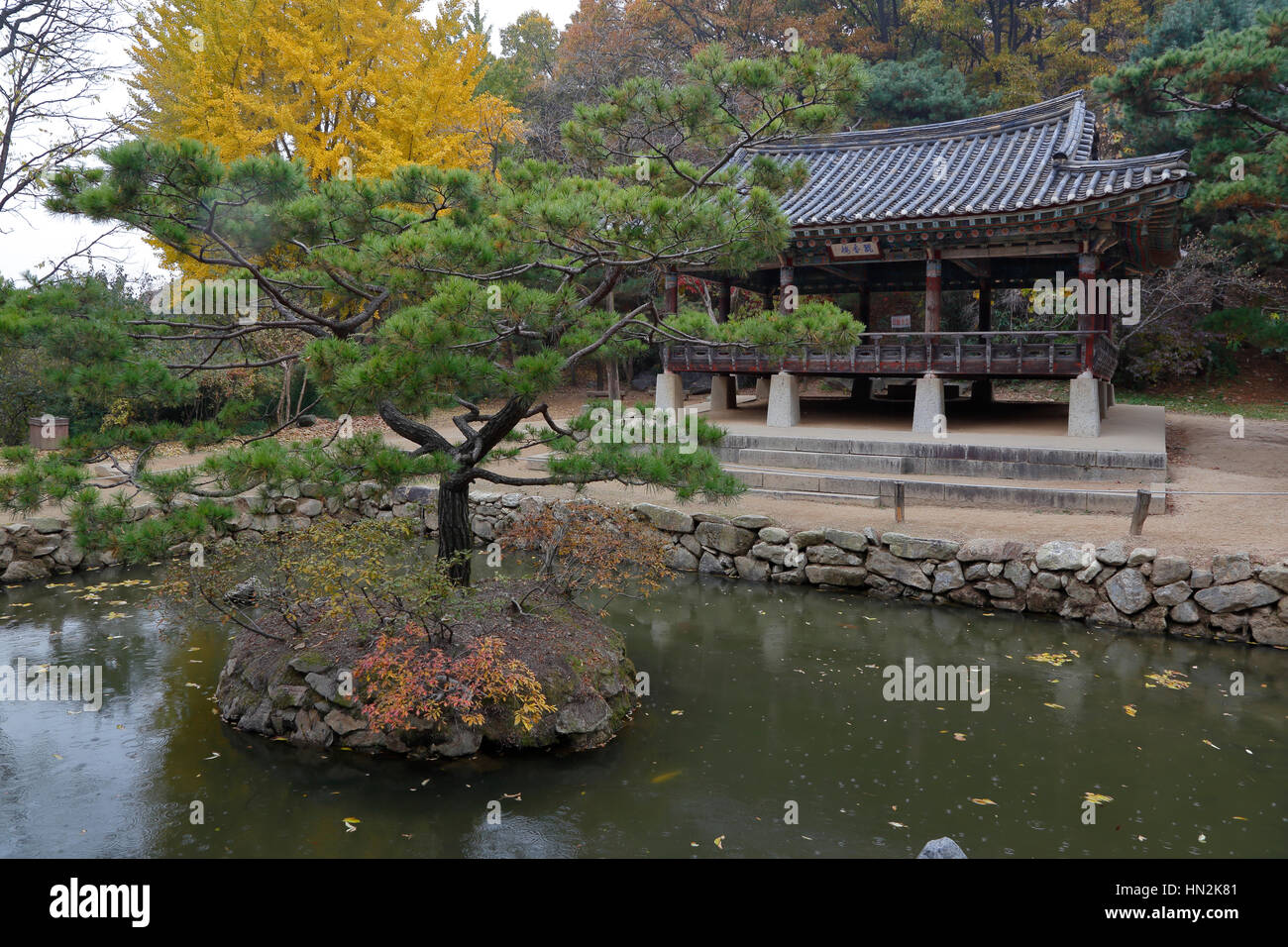 Autumn color at Namsangol folk village, Seoul, South Korea - NOVEMBER ...