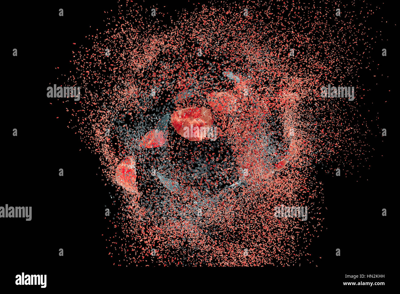 Destruction of a cancer cell, computer illustration. Conceptual image ...