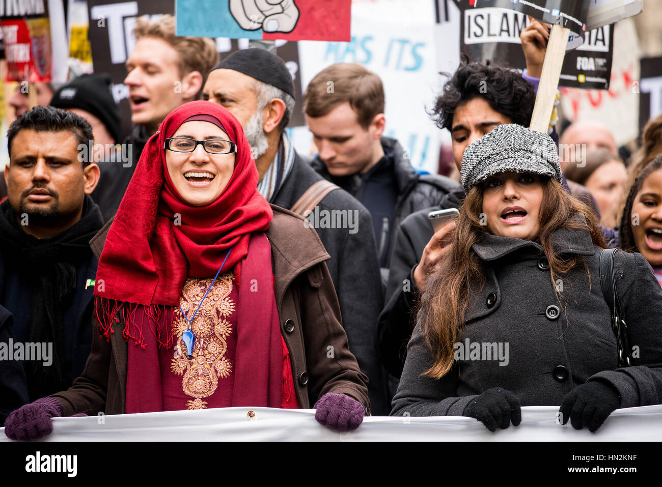 London, UK. 4th February 2017. Stop Trump's Muslim Ban rally ...