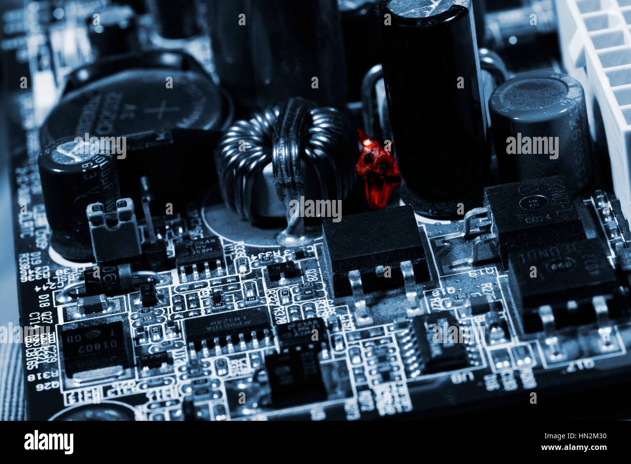 Computer circuit board with bug Stock Photo - Alamy