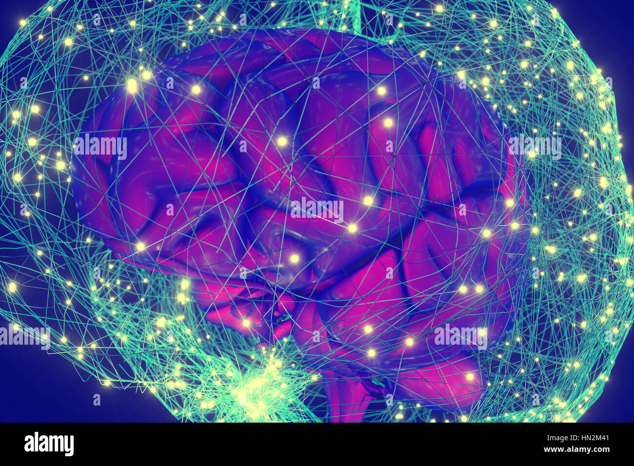 Human brain network, illustration Stock Photo - Alamy