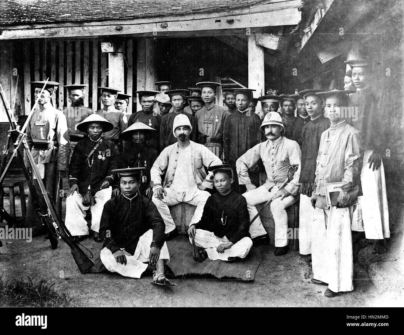 Colonials in Tonkin Late 19th Indochina - Colonialization Stock Photo ...