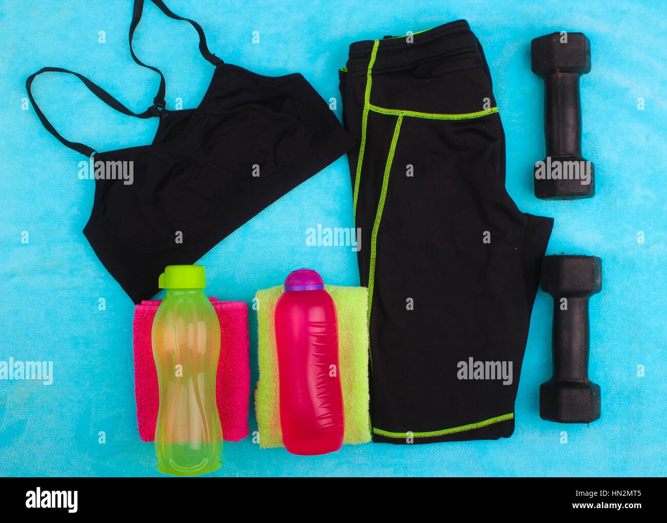Gym Gear, gym clothes and sports wear kit for working out Stock Photo ...