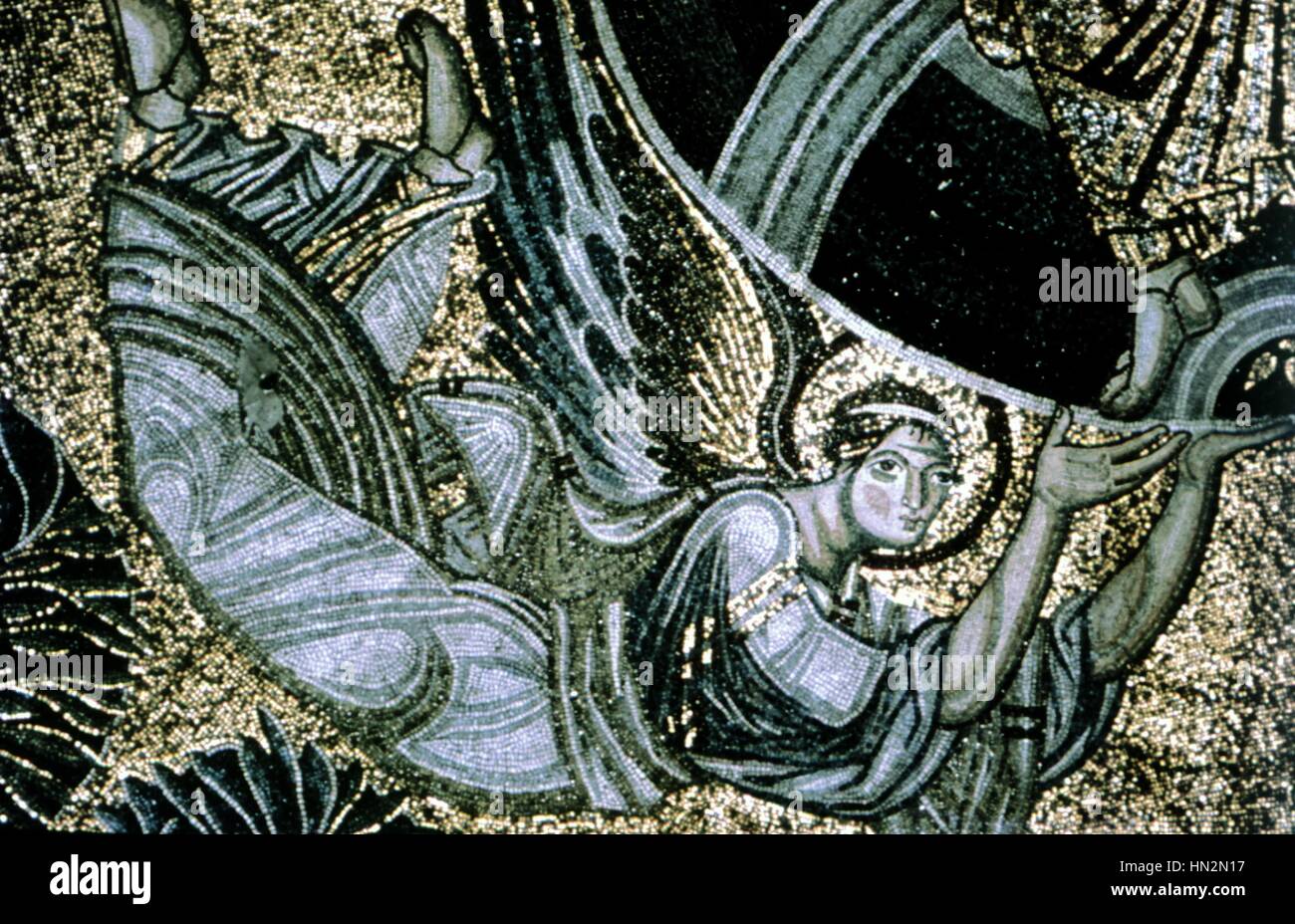 Salonika An angel Mosaic of Hagia Sophia 9th century Byzantine art ...