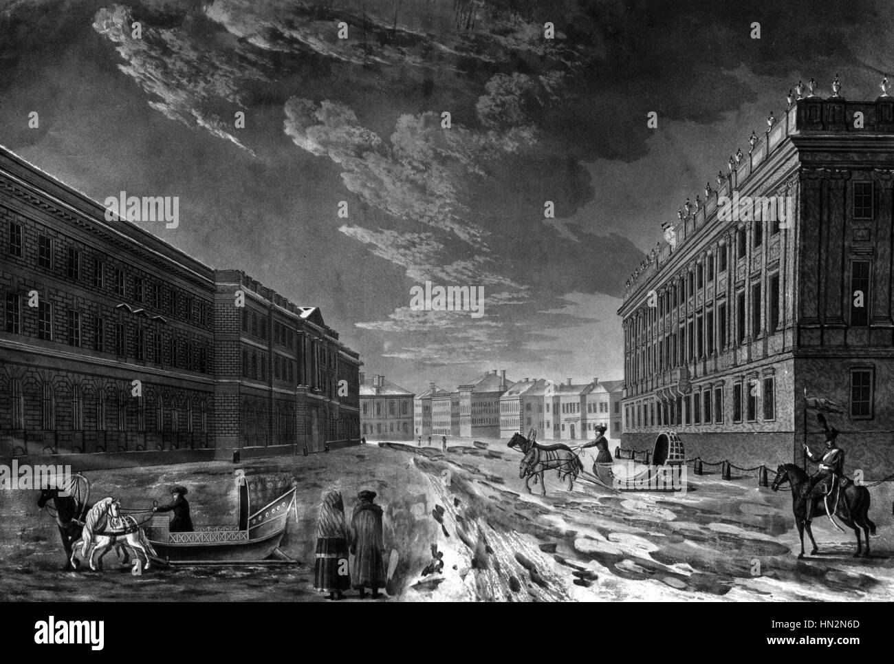 St. Petersburg, View of the Marble Palace in Millionaire Street ...