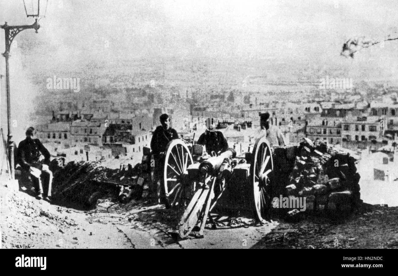 Barricade of the Communards at the Butte Montmartre 1871 France - Paris ...